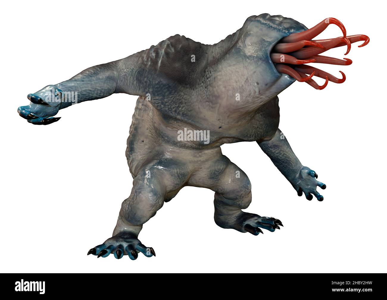 3D rendering of a blue alien isolated on white background Stock Photo ...