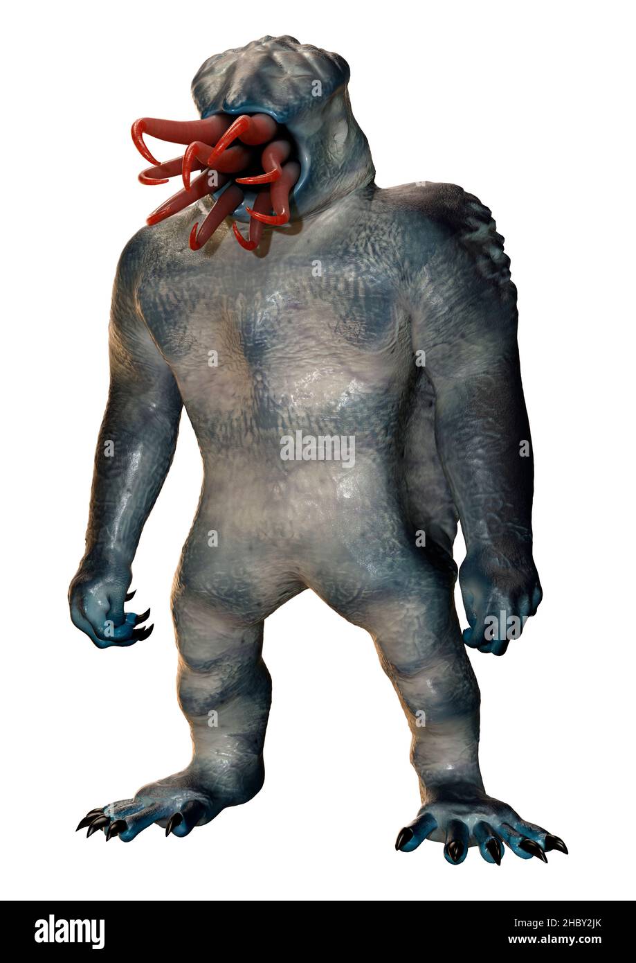 3D rendering of a blue alien isolated on white background Stock Photo ...
