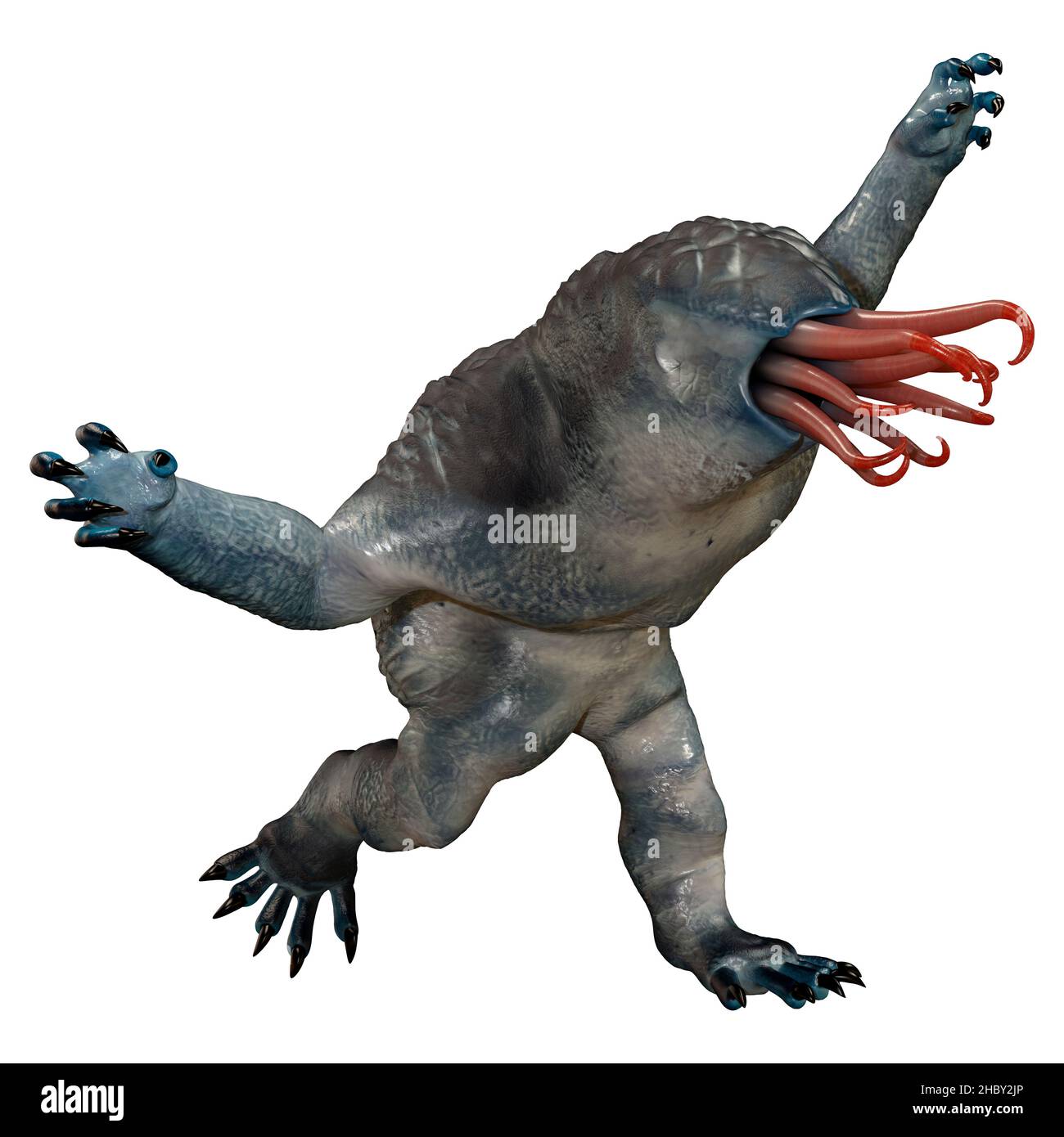 3D rendering of a blue alien isolated on white background Stock Photo ...