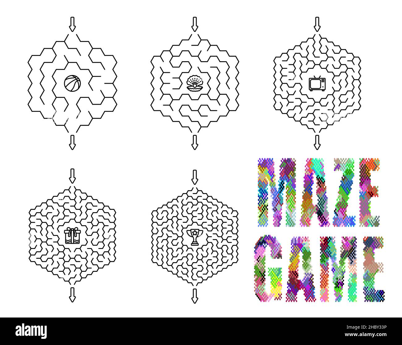 Simple maze for kids hi-res stock photography and images - Alamy