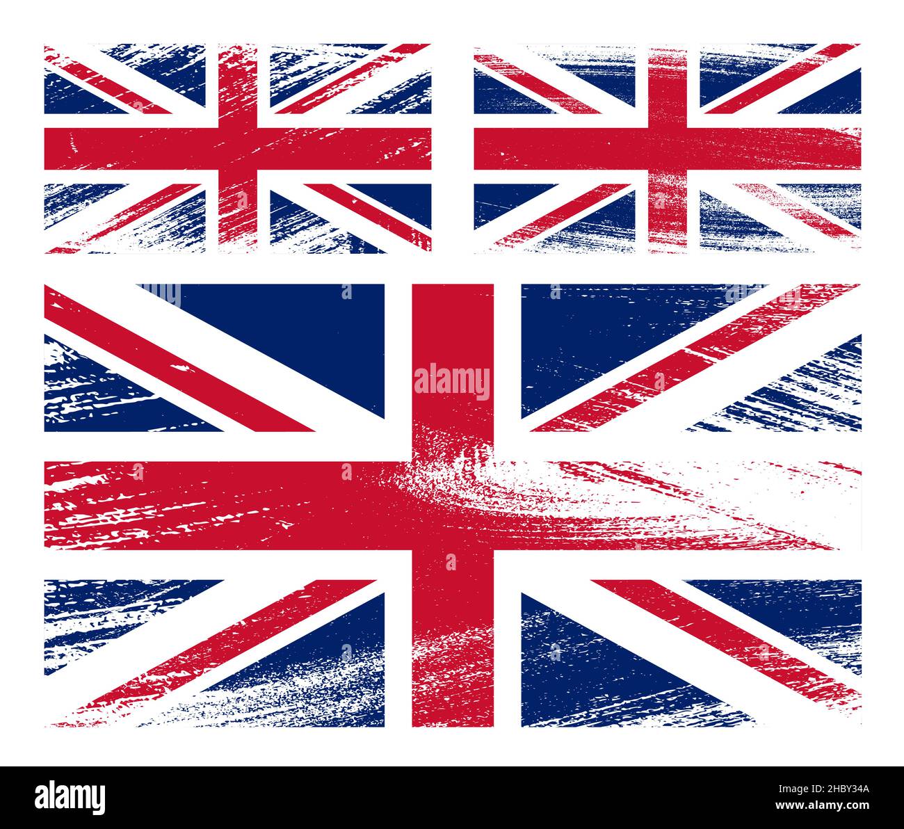 set of United Kingdom of Great Britain flag chalk scratch paint grunge ...