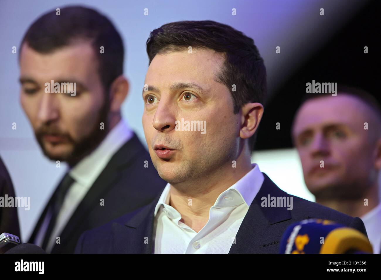 HUTA, UKRAINE - DECEMBER 21, 2021 - President of Ukraine Volodymyr ...