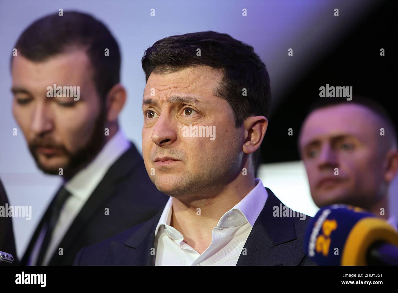 HUTA, UKRAINE - DECEMBER 21, 2021 - President of Ukraine Volodymyr ...