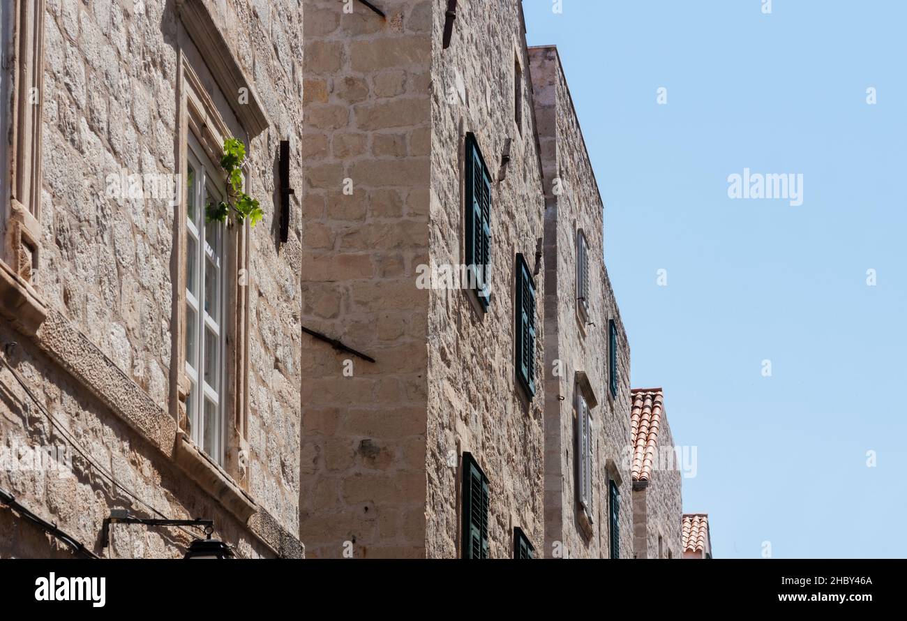 View of the ancient buildings in the famous landmark, Dubrovnik old ...