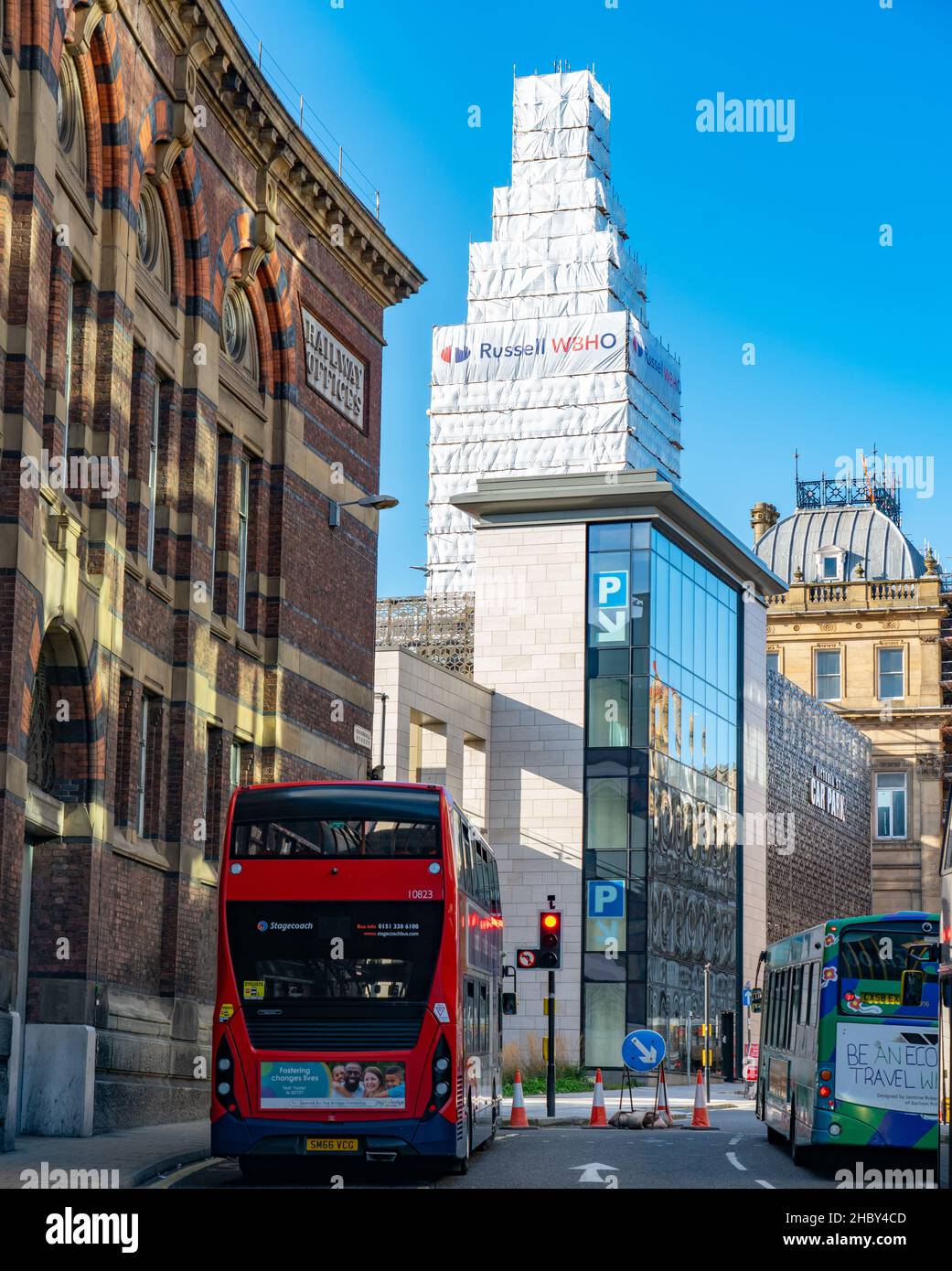 Crosshall Street, Liverpool, with the Municipal Building covered in ...