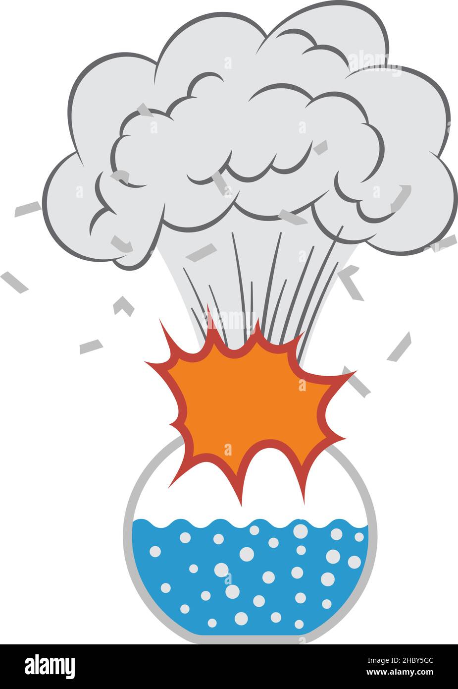 Icon Explosion Of Chemistry Flask. Flat Color Design. Vector ...