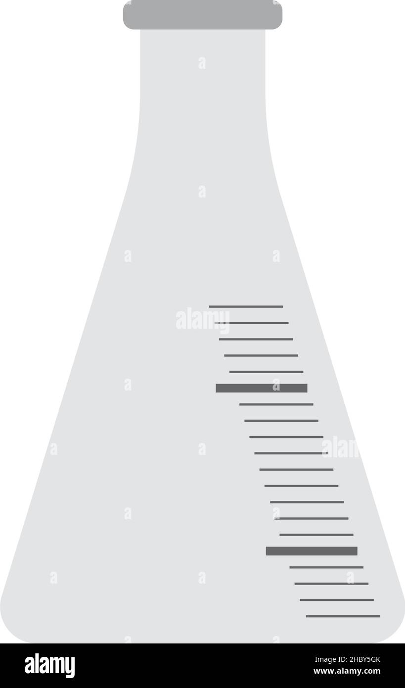 Icon Of Chemistry Cone Flask. Flat Color Design. Vector Illustration ...