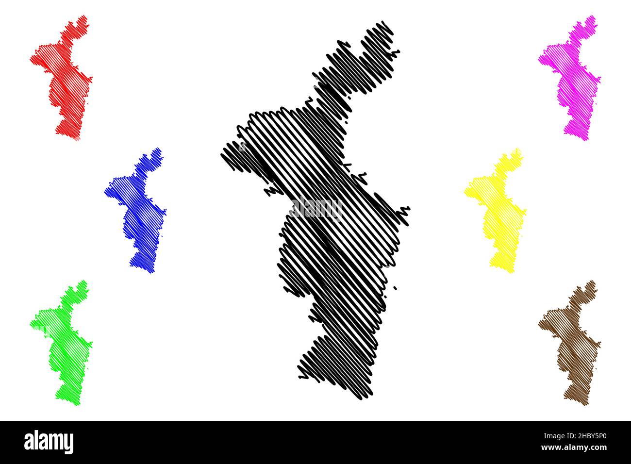 Nadia district (West Bengal State, Republic of India) map vector ...