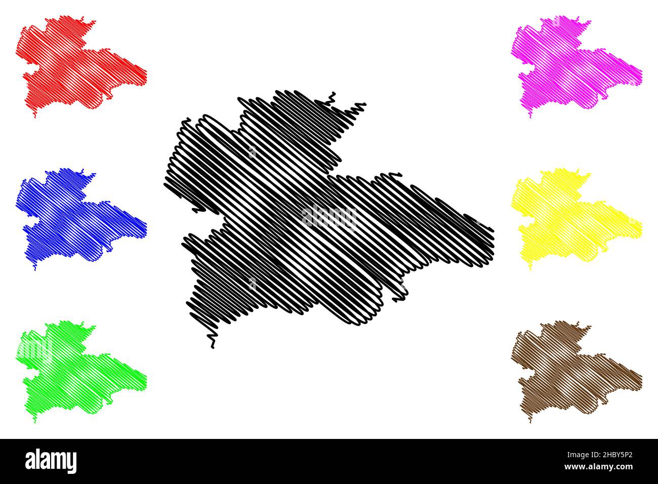 Nagarkurnool district (Telangana State, Republic of India) map vector ...