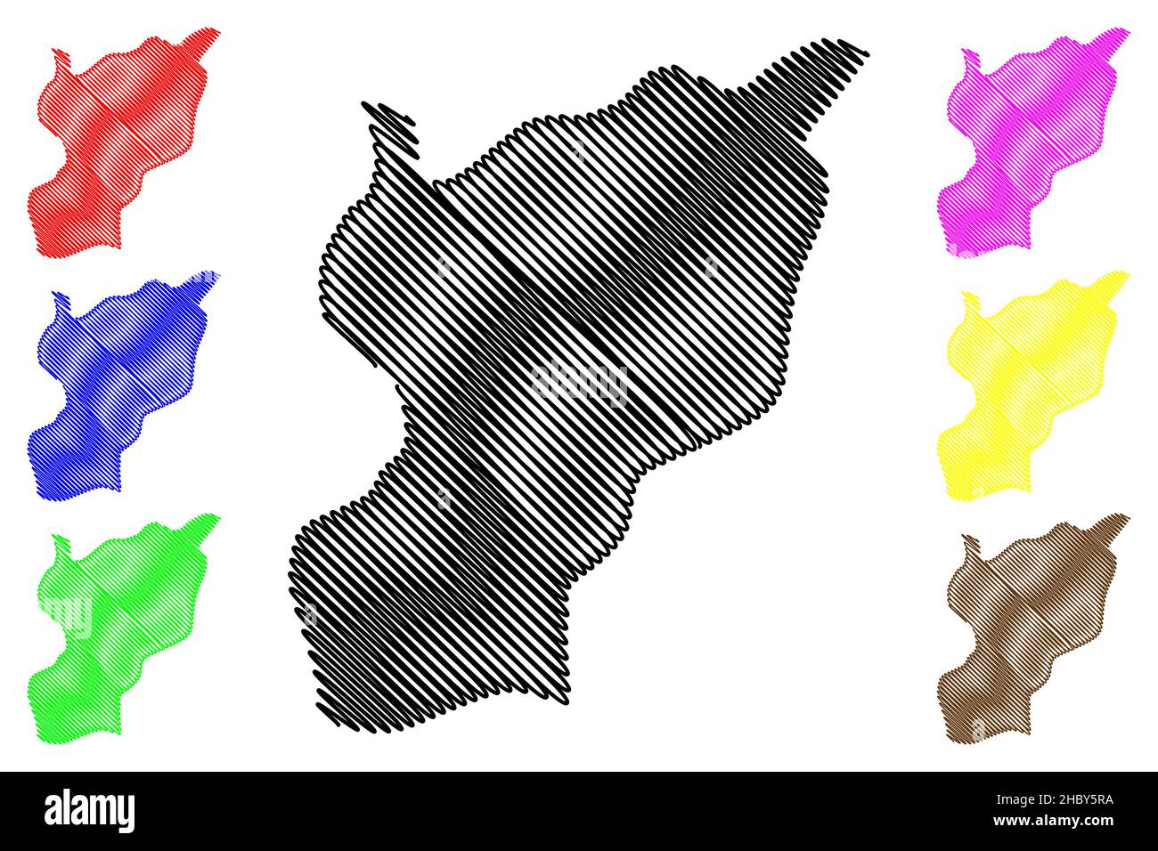 Nalbari district (Assam State, Republic of India) map vector illustration, scribble sketch ...