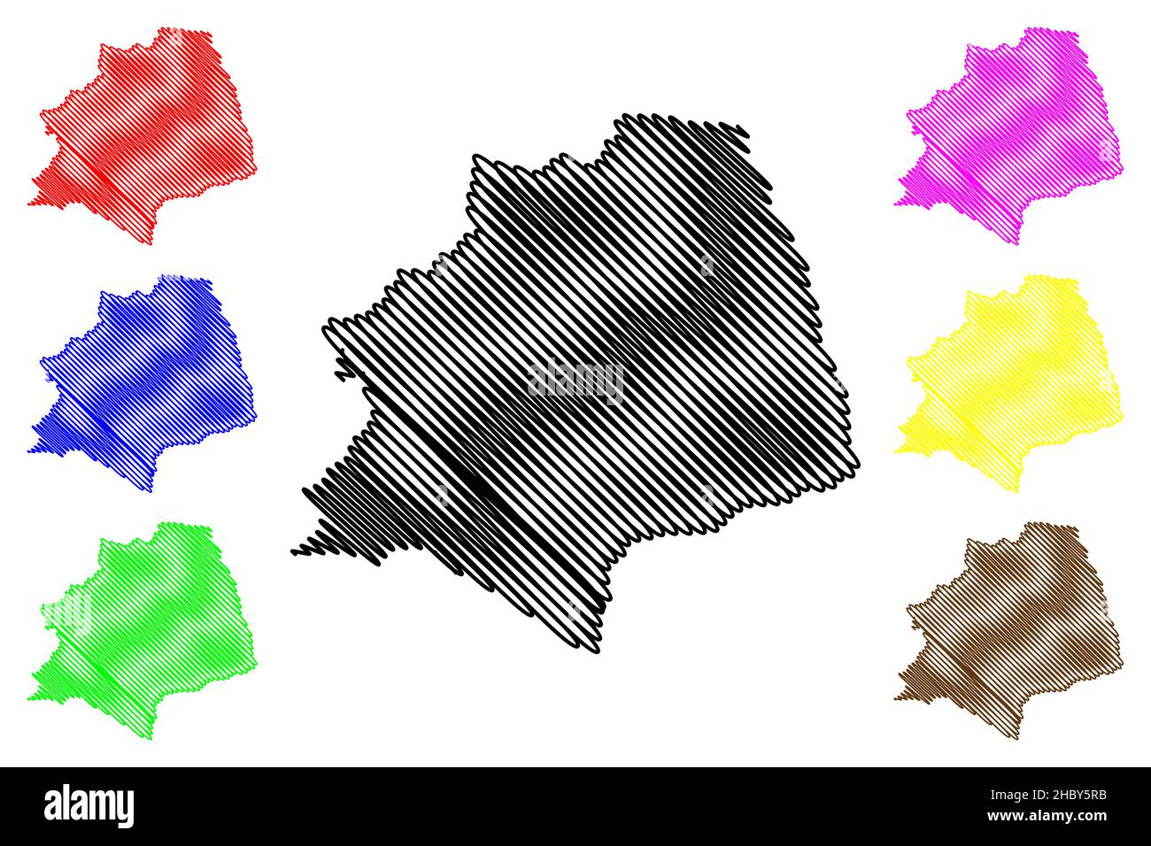 Nalgonda district (Telangana State, Republic of India) map vector ...