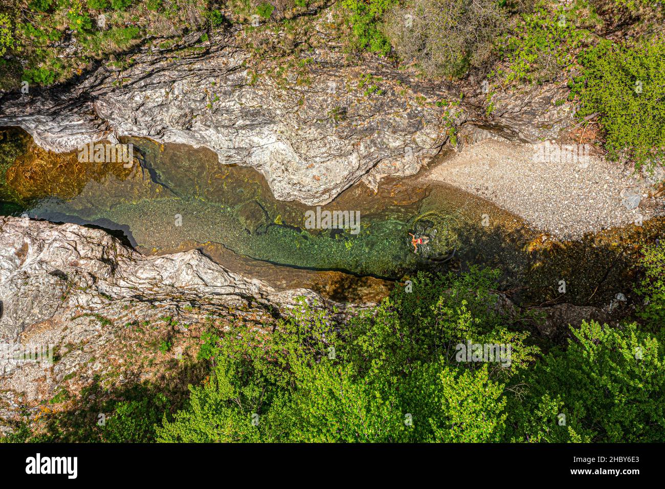 Top view on Malzac river on the GR 70, Robert Louis Stevenson Trail ...