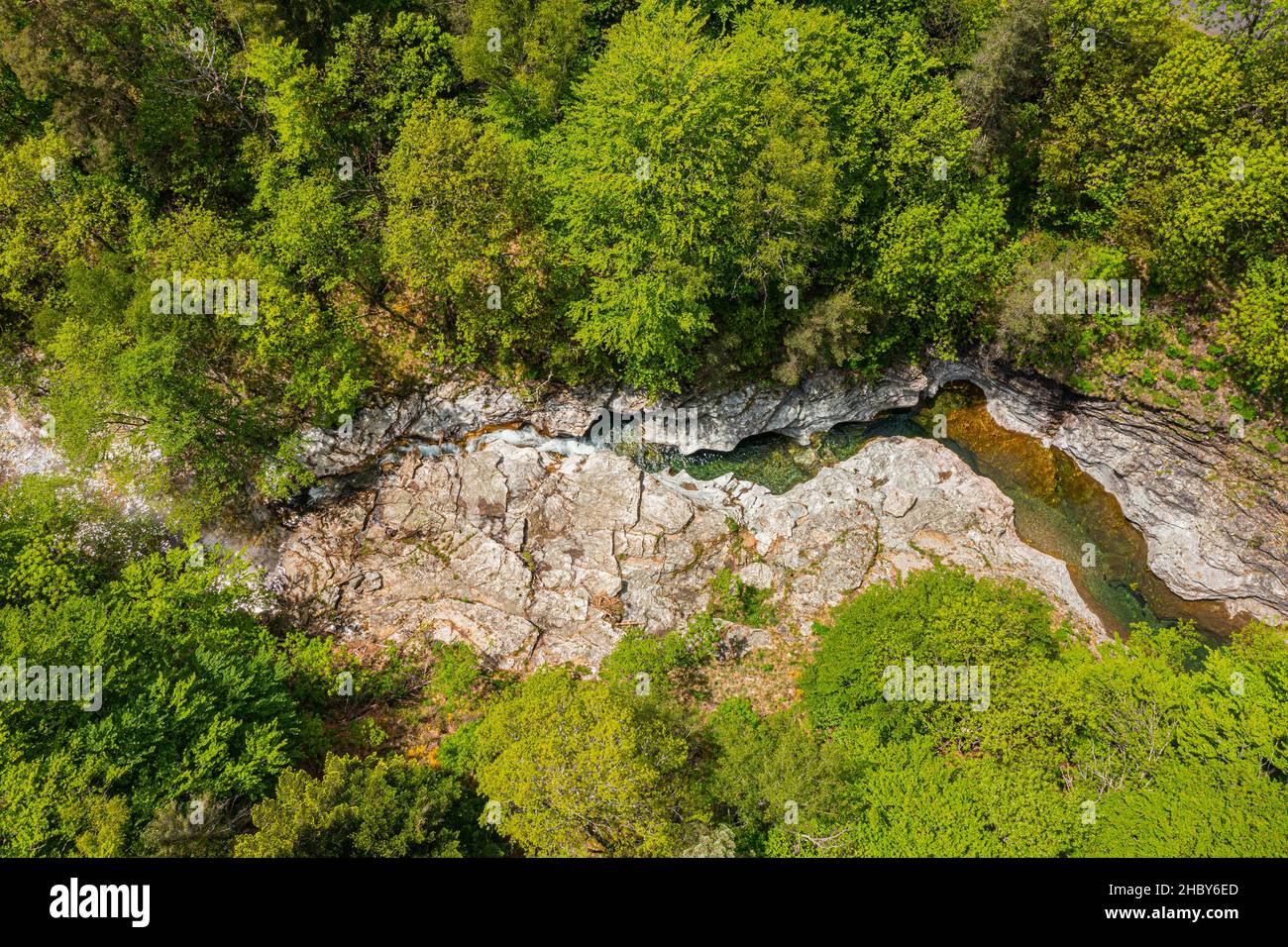 Top view on Malzac river on the GR 70, Robert Louis Stevenson Trail ...