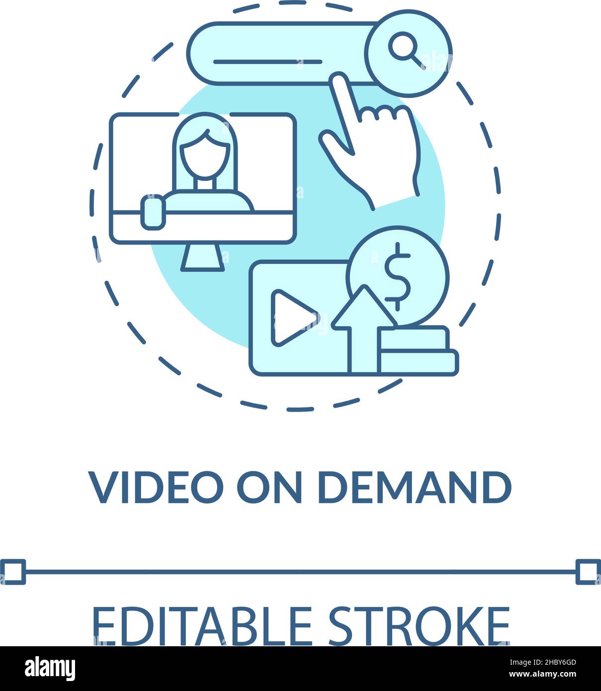 Video on demand blue concept icon Stock Vector Image & Art - Alamy