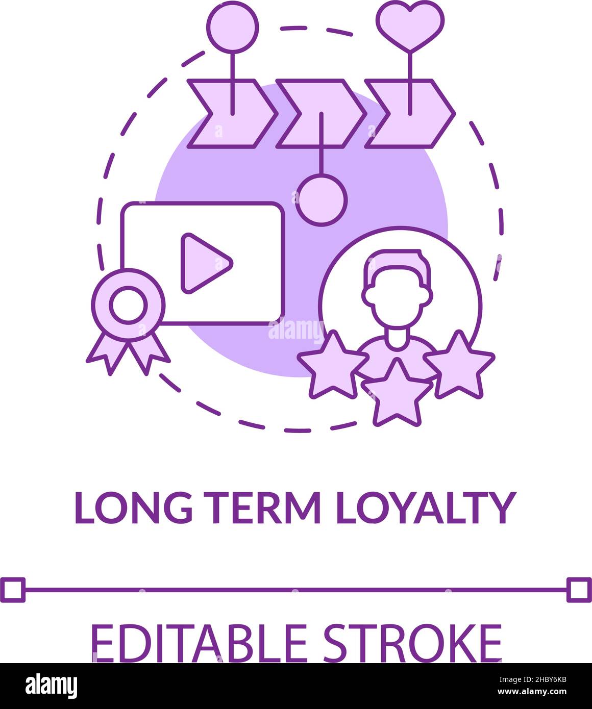Long term loyalty purple concept icon Stock Vector Image & Art - Alamy