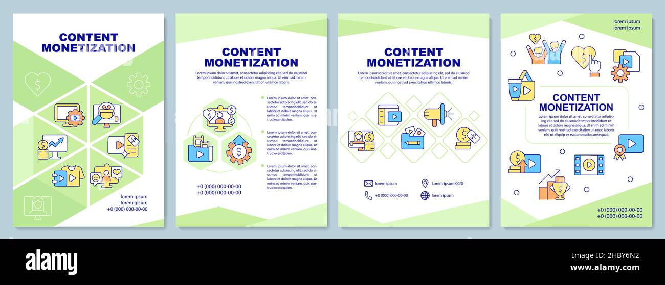 Content monetization brochure template Stock Vector Image & Art - Alamy