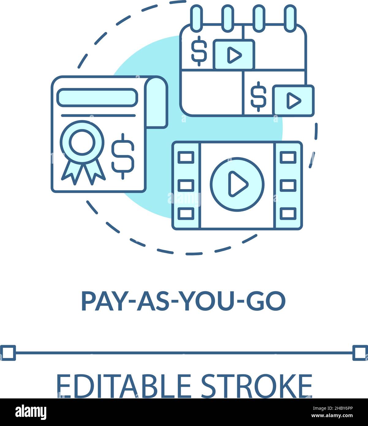 Pay as you go blue concept icon Stock Vector Image & Art - Alamy