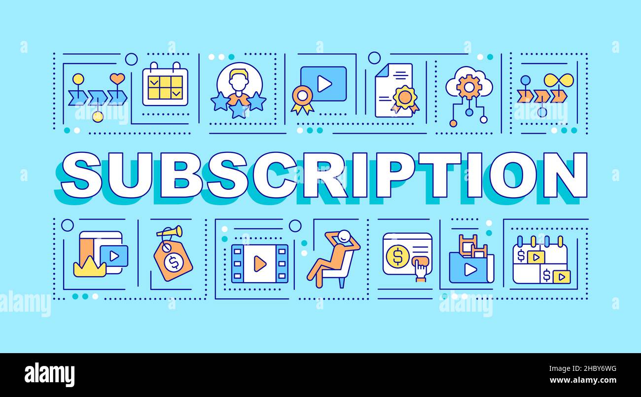 Subscription word concepts blue banner Stock Vector Image & Art - Alamy