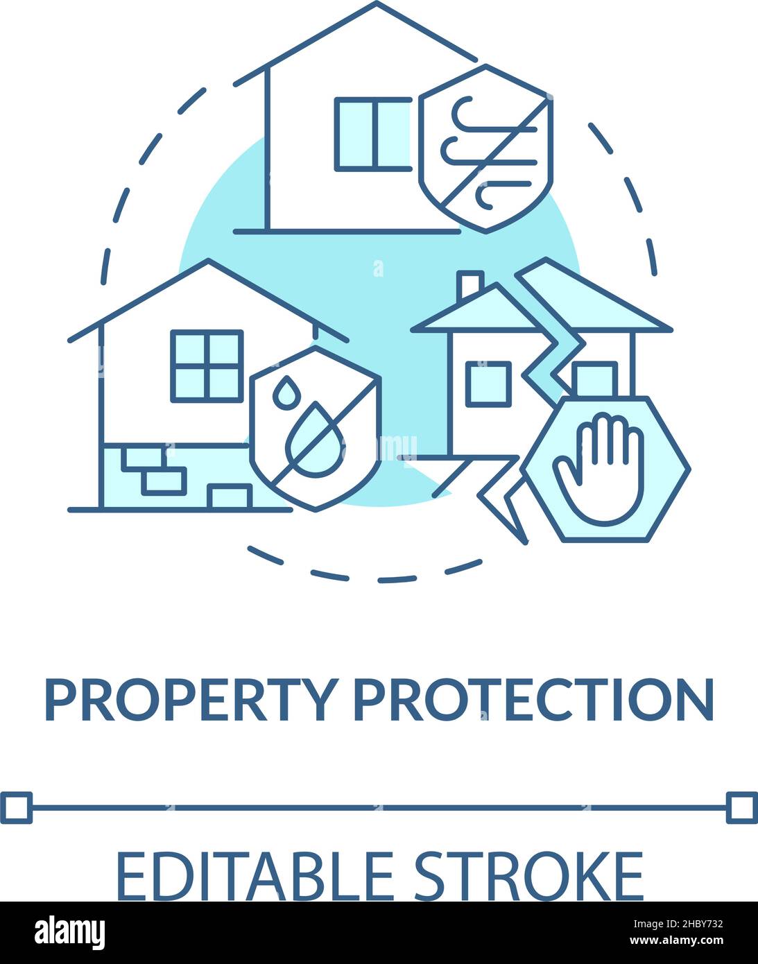 Property protection turquoise concept icon Stock Vector Image & Art - Alamy