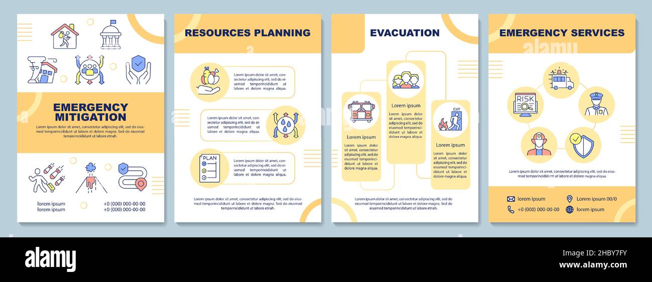 Emergency mitigation brochure template Stock Vector Image & Art - Alamy