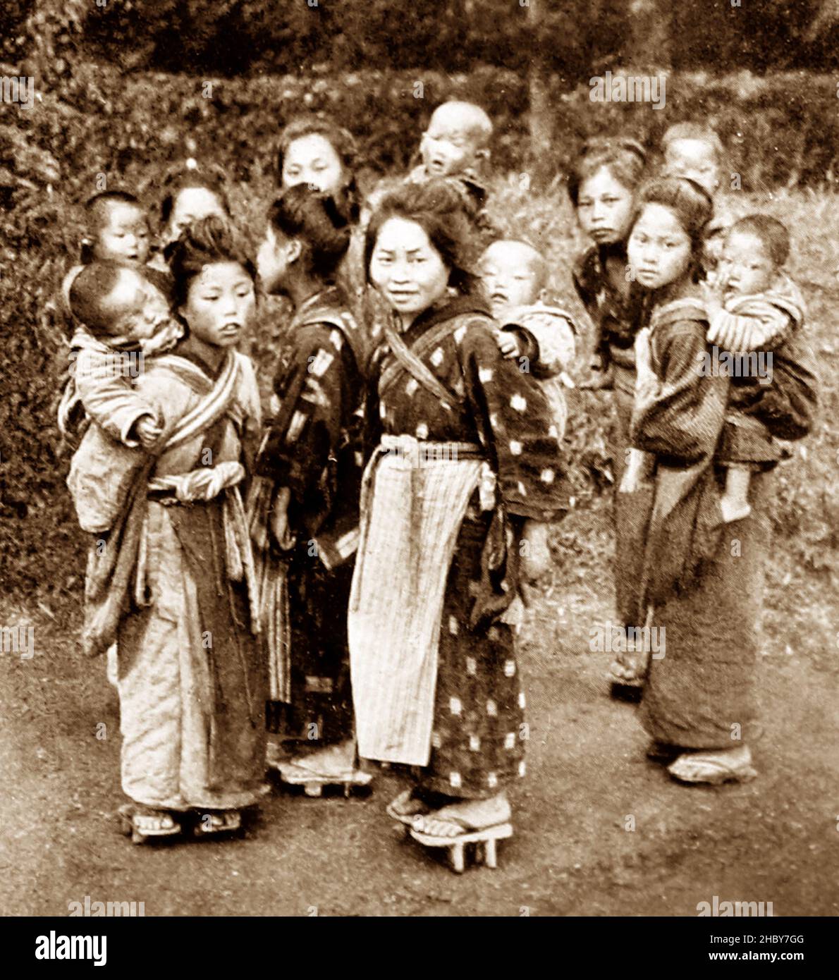 Japanese children, Japan, early 1900s Stock Photo - Alamy