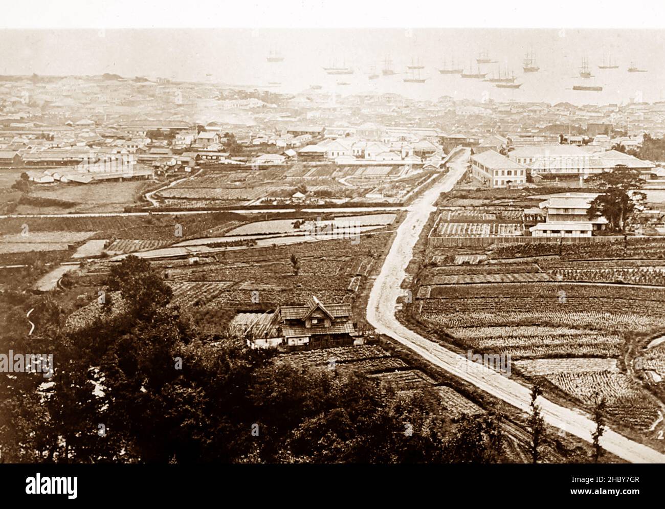 Panorama of Kobe, Japan, early 1900s Stock Photo - Alamy