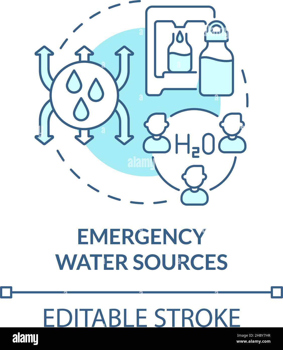 Emergency water sources turquoise concept icon Stock Vector Image & Art ...