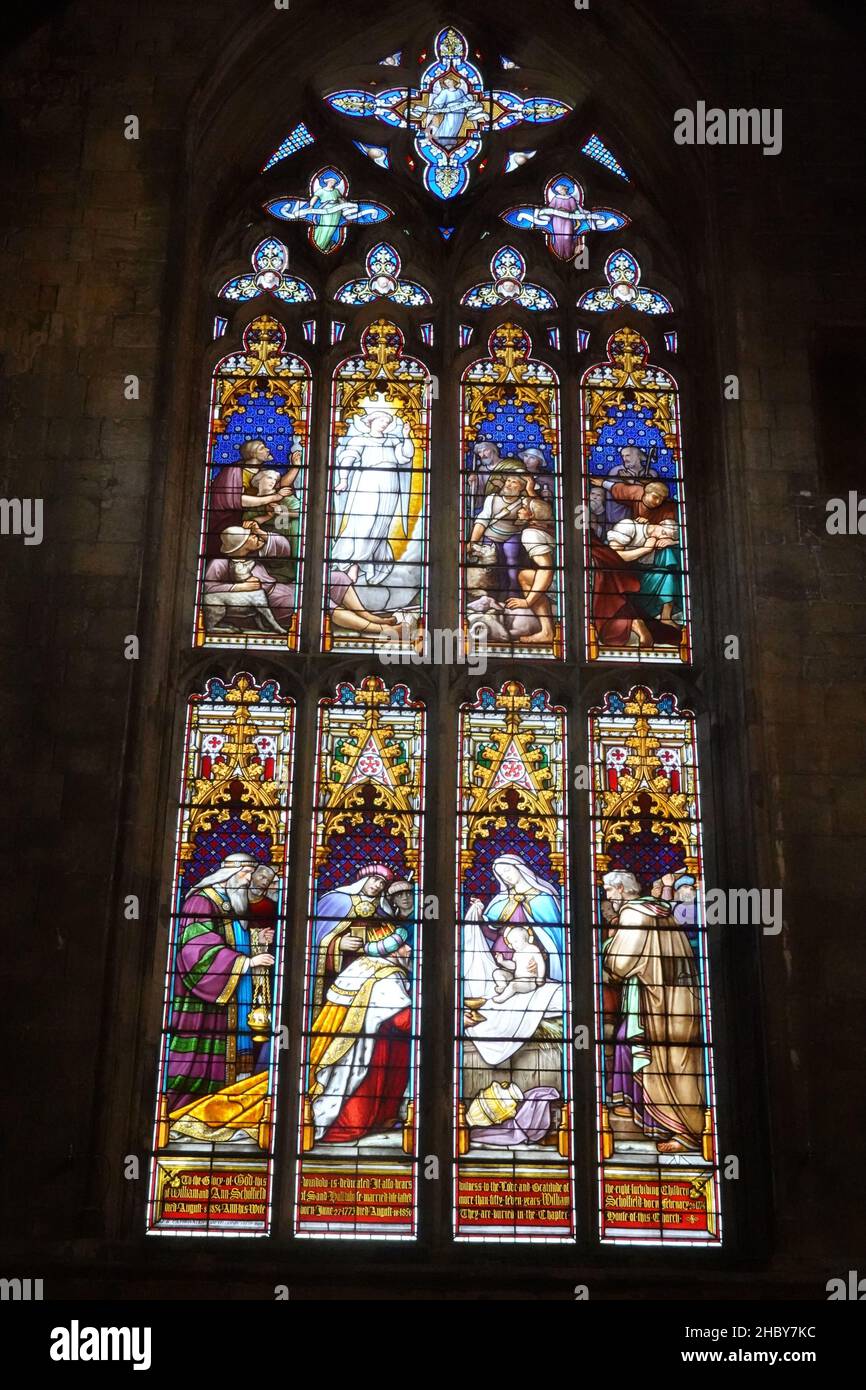 Stain glass window, Howden Minster Church of St Peter and St Paul, West ...