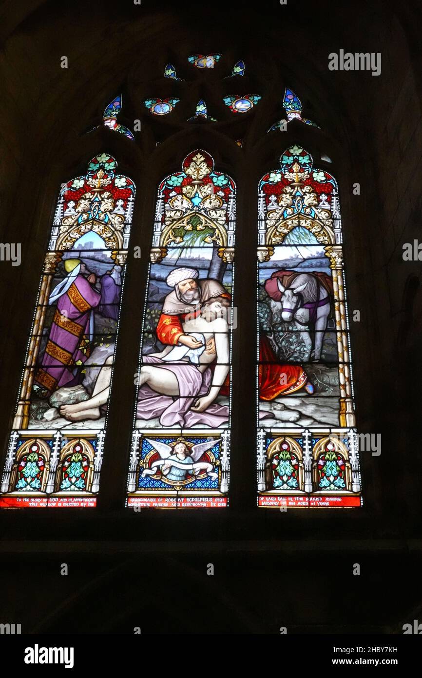 Stained glass widow, Howden Minster, Church of St Peter and St Paul ...