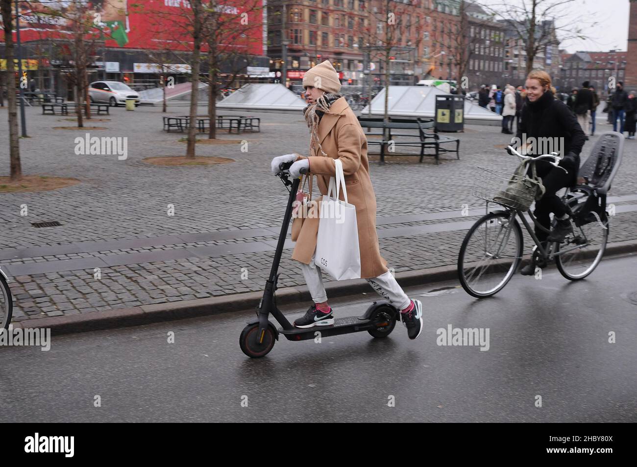 Copenhagen/Denmark./22 December 2021/ Transisport Electric scooter and ...