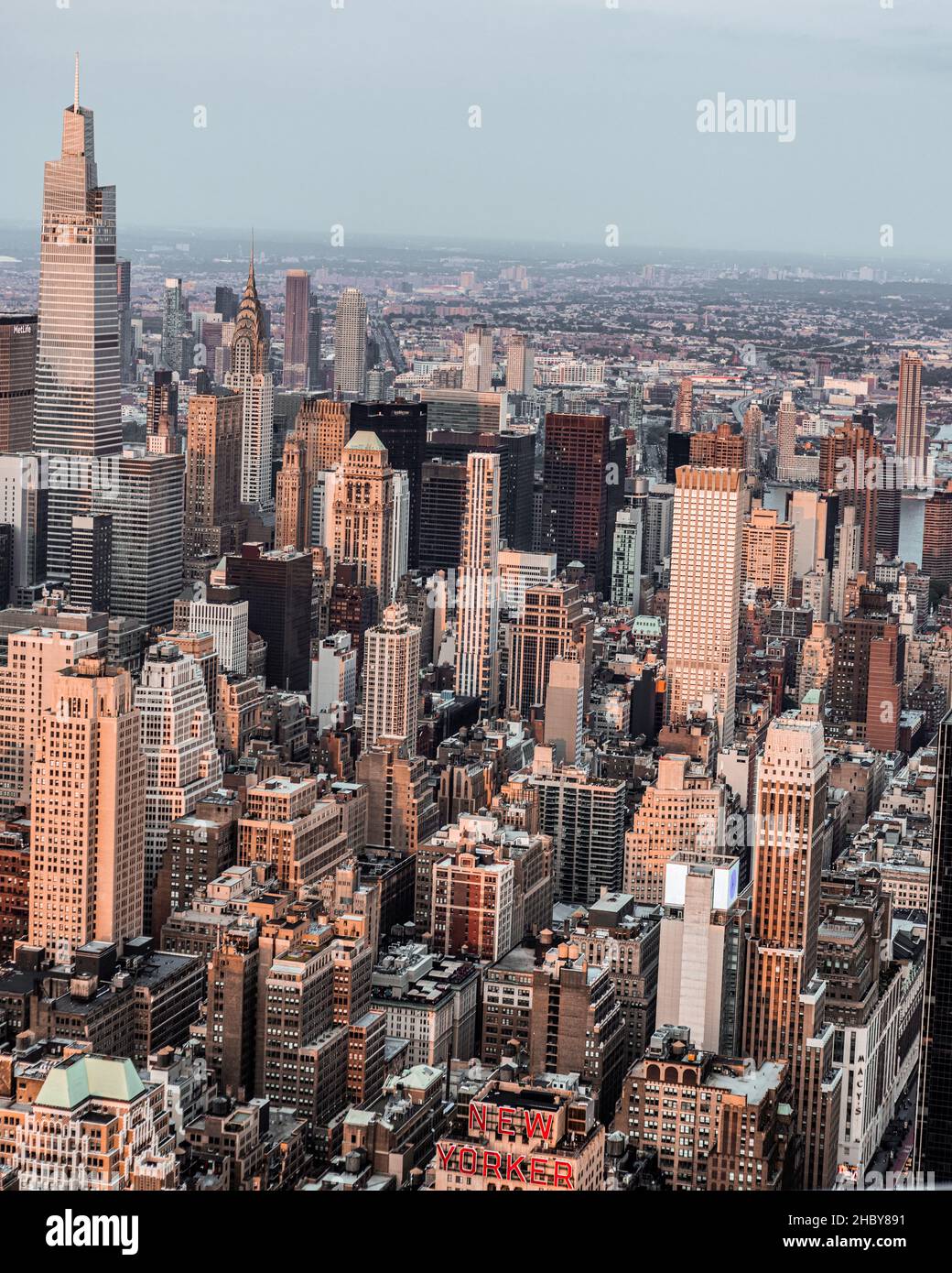 A vertical shot of skyscrapers and buildings in New York City, USA ...