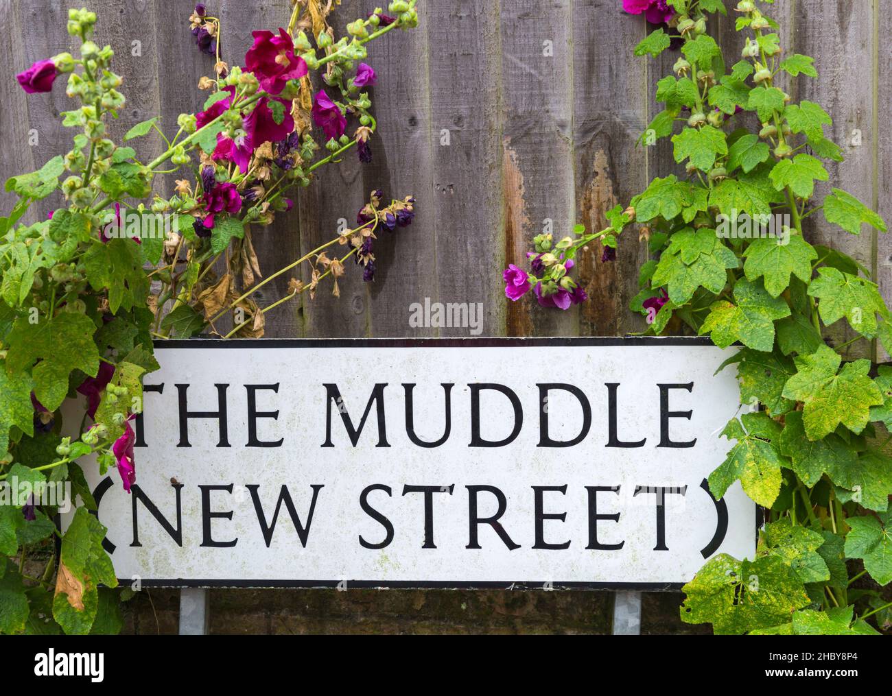 The Muddle (New Street) road sign in Market Lavington, Salisbury ...