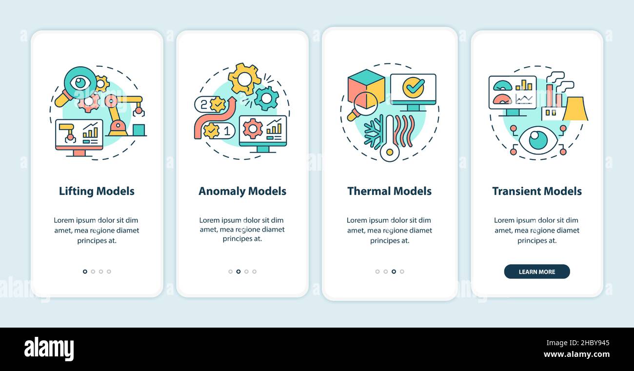 Digital Twin Models Onboarding Mobile App Screen Stock Vector Image And Art Alamy