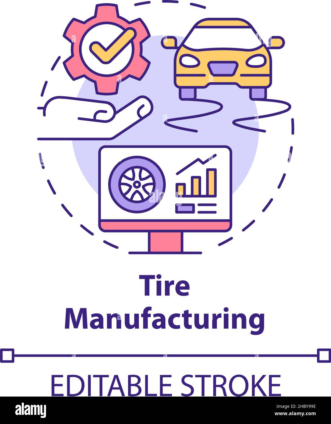 Tire manufacturing concept icon Stock Vector Image & Art - Alamy