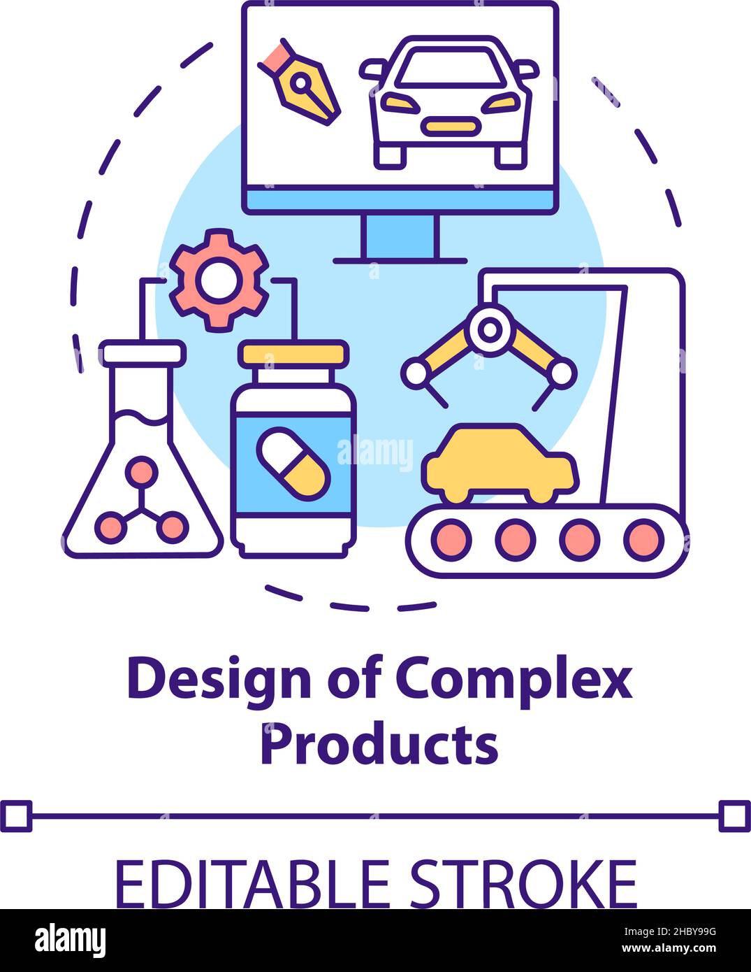 Complex products design concept icon Stock Vector Image & Art - Alamy