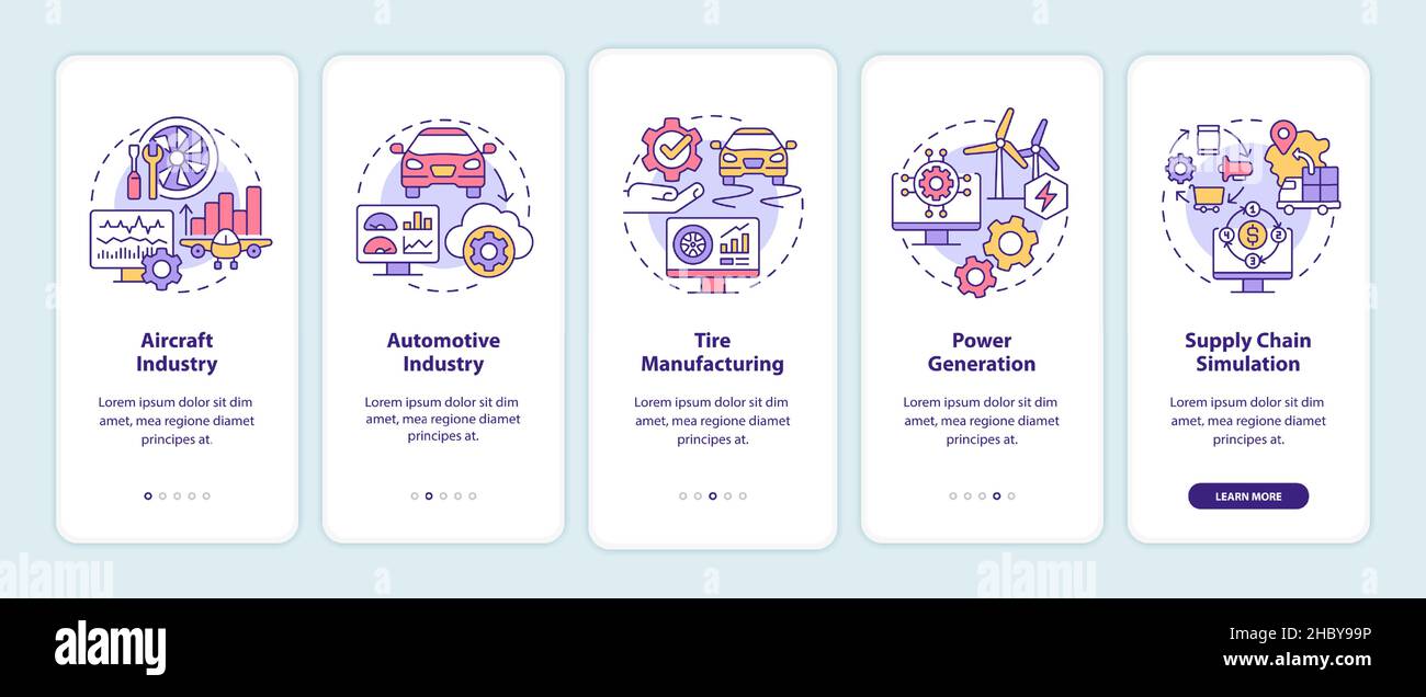 Digital twin usage onboarding mobile app screen Stock Vector Image & Art - Alamy