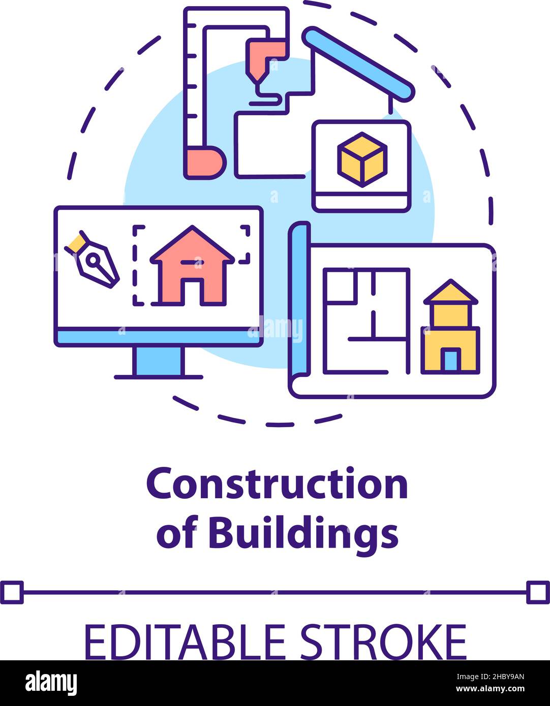 Buildings construction concept icon Stock Vector Image & Art - Alamy