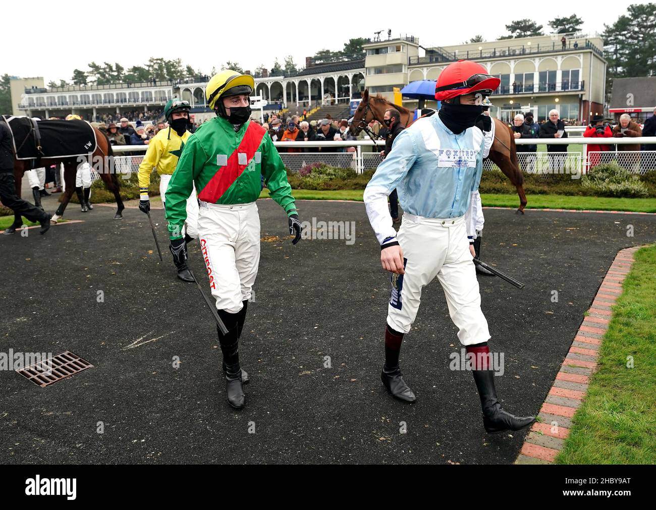 Jockeys Jack Tudor, Henry Brooke, and Sam Twiston-Davies ahead of the ...