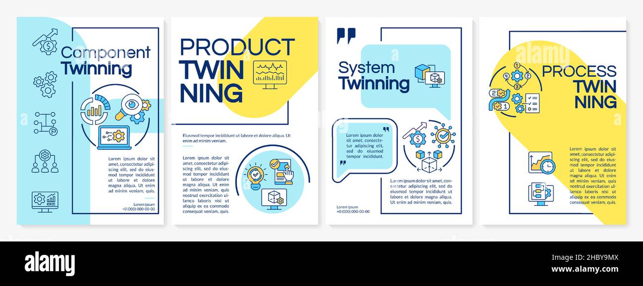 Twinning levels blue and yellow brochure template Stock Vector Image ...