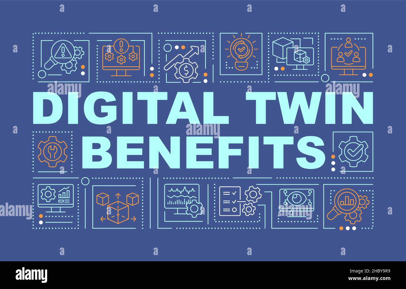 Digital twin advantages word concepts blue banner Stock Vector Image & Art - Alamy