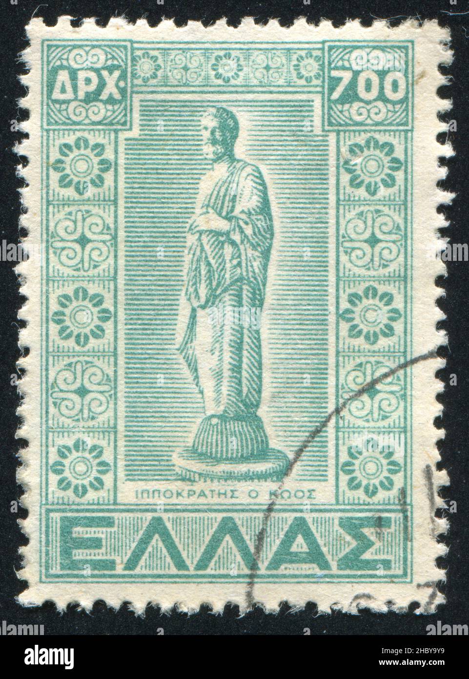GREECE - CIRCA 1950: stamp printed by Greece, shows Statue of ...