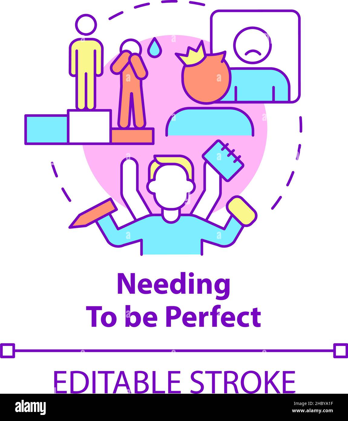 Needing to be perfect concept icon Stock Vector Image & Art - Alamy