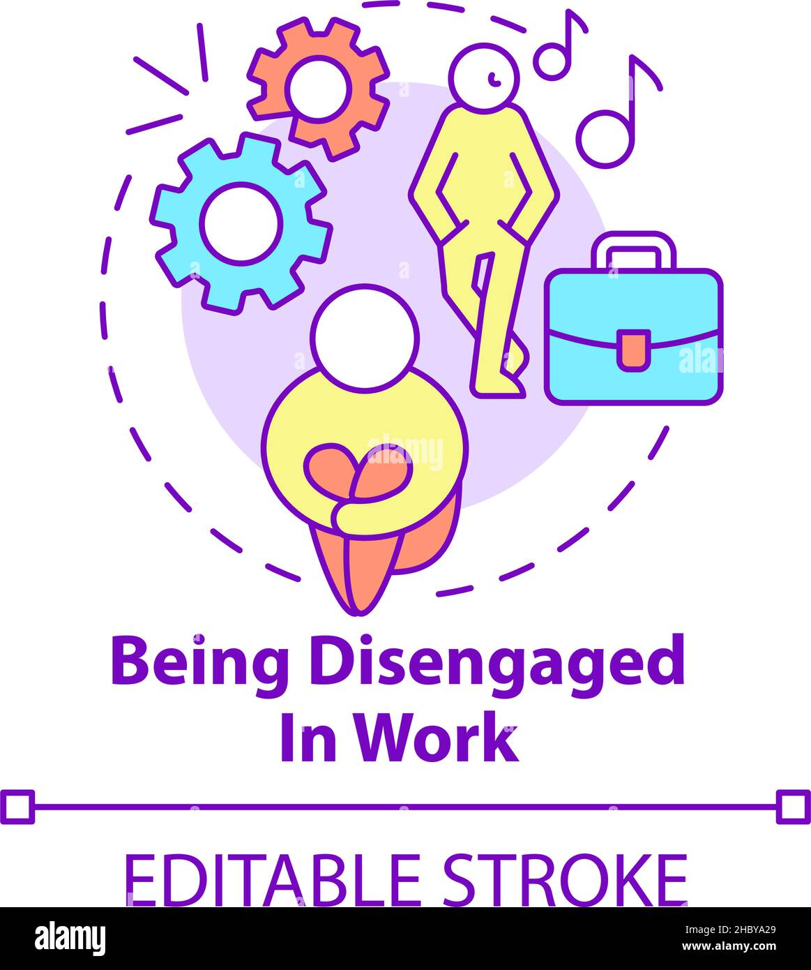 Being disengaged in work concept icon Stock Vector Image & Art - Alamy