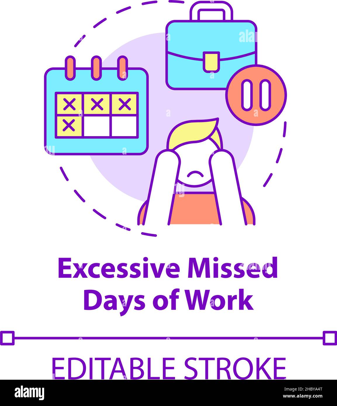 Excessive missed days of work concept icon Stock Vector Image & Art - Alamy