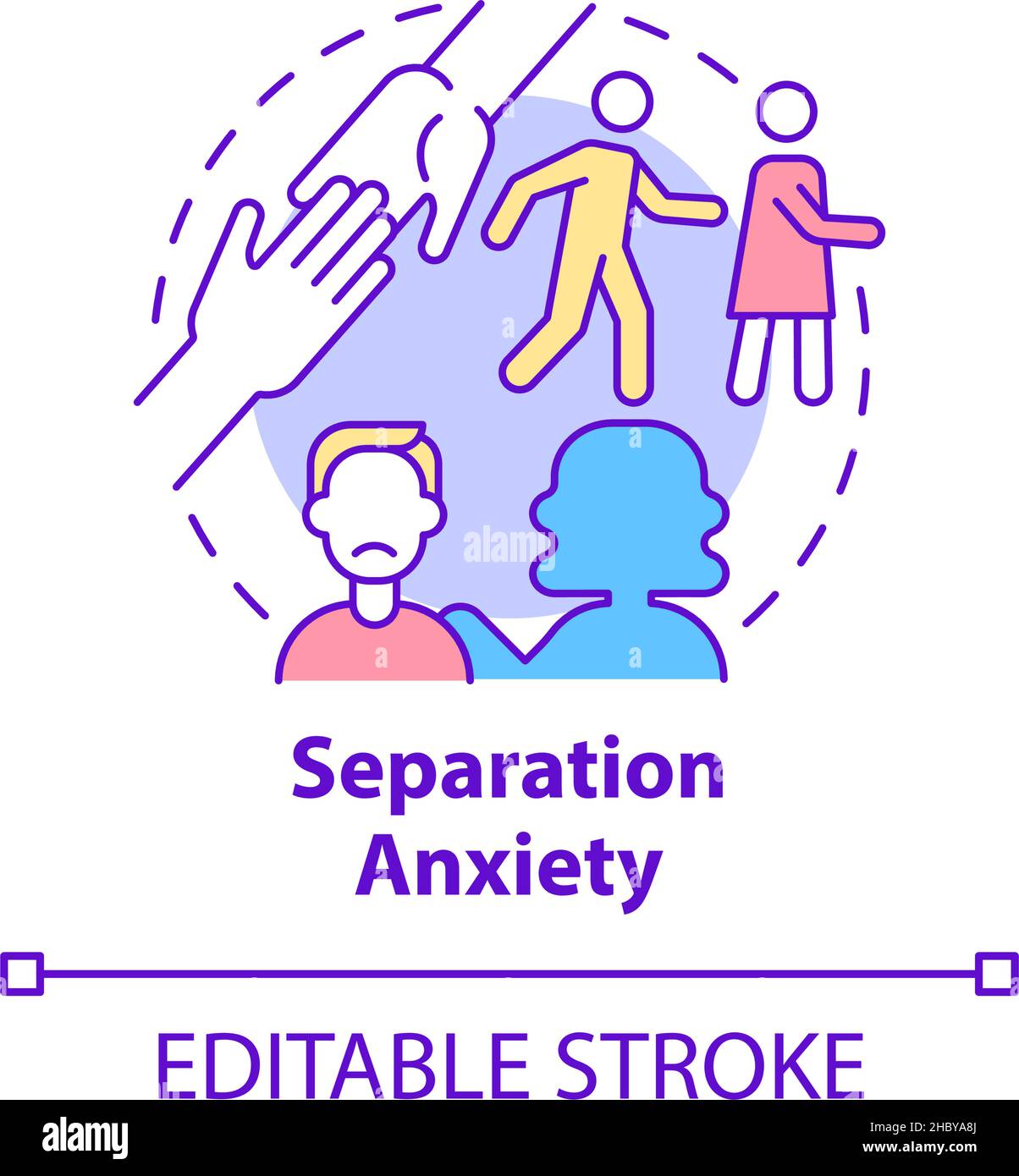 Separation anxiety concept icon Stock Vector Image & Art - Alamy