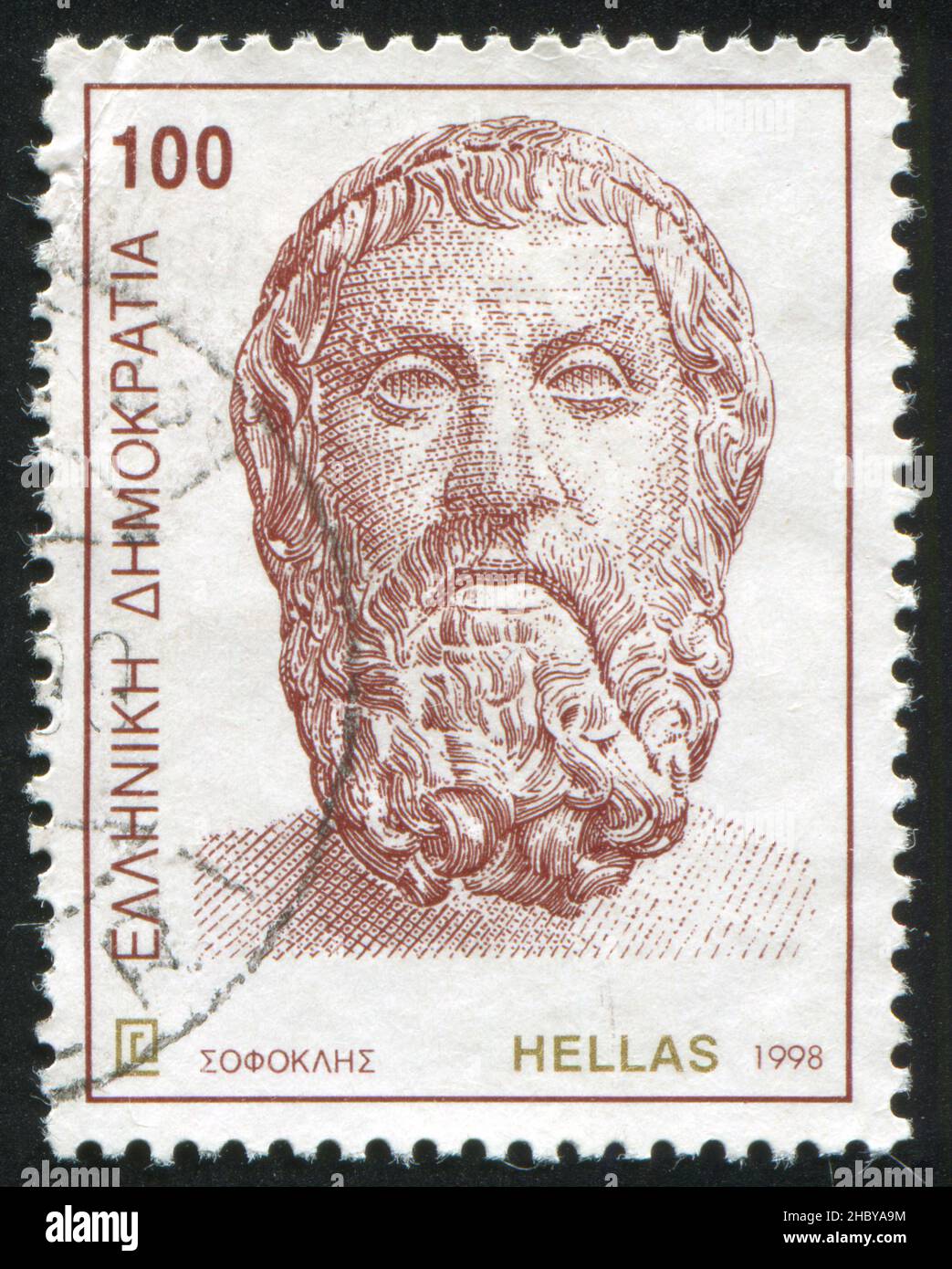 GREECE - CIRCA 1998: stamp printed by Greece, shows Sophocles, ancient ...