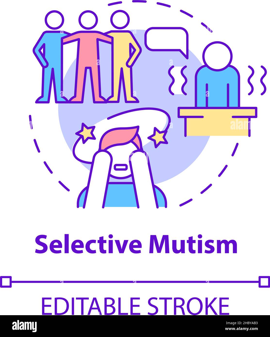 Selective mutism concept icon Stock Vector Image & Art - Alamy