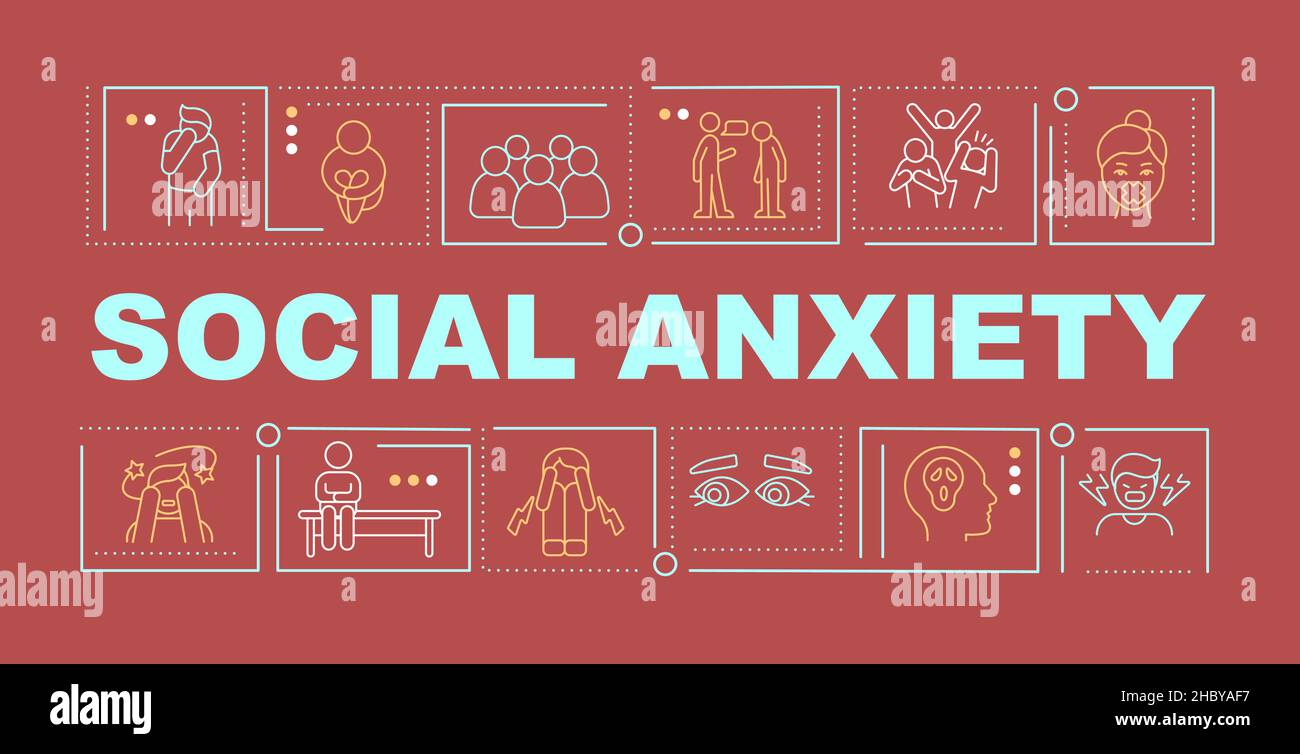 Social anxiety word concepts red banner Stock Vector Image & Art - Alamy