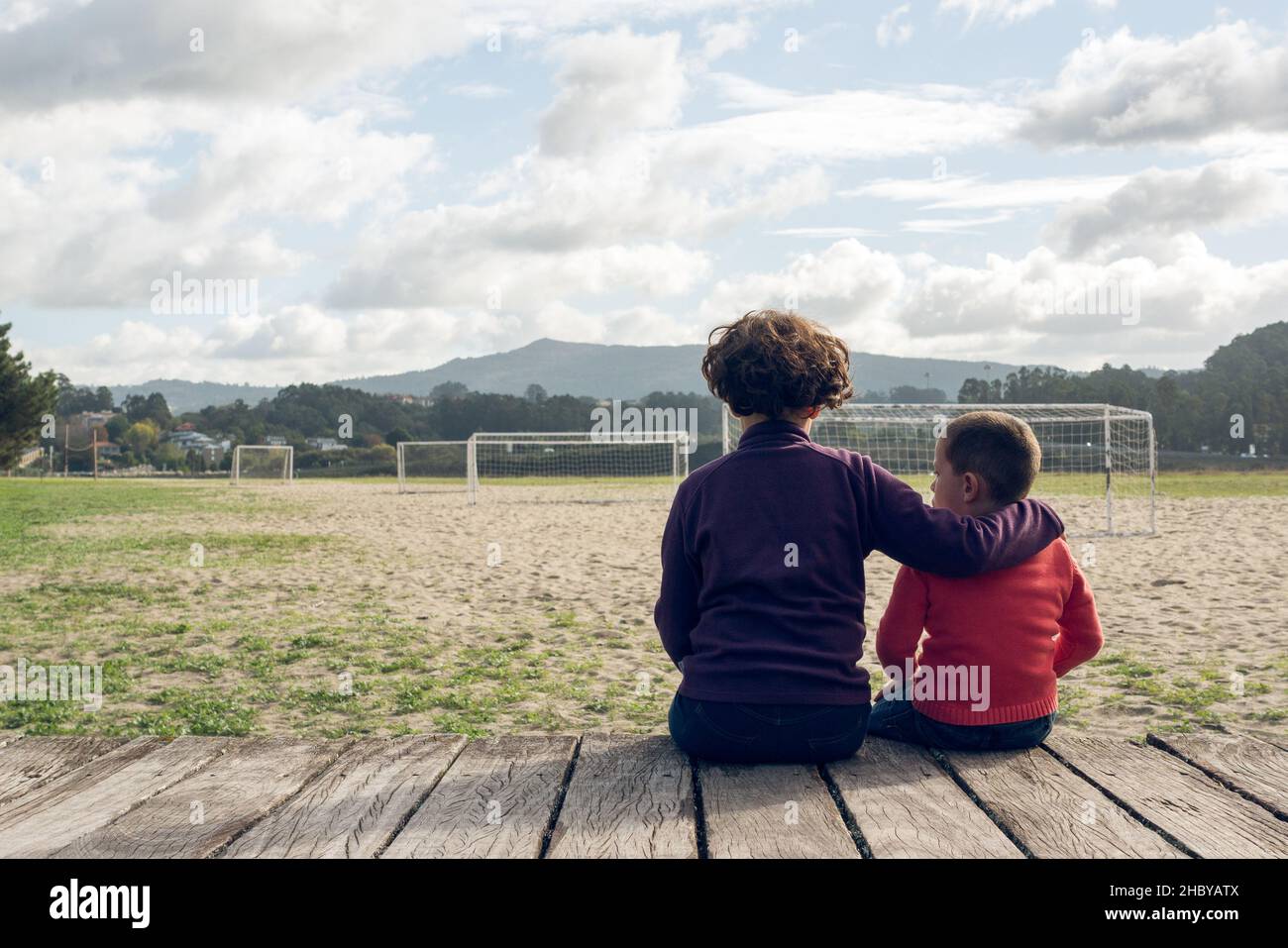 Football girl and boy hi-res stock photography and images - Alamy