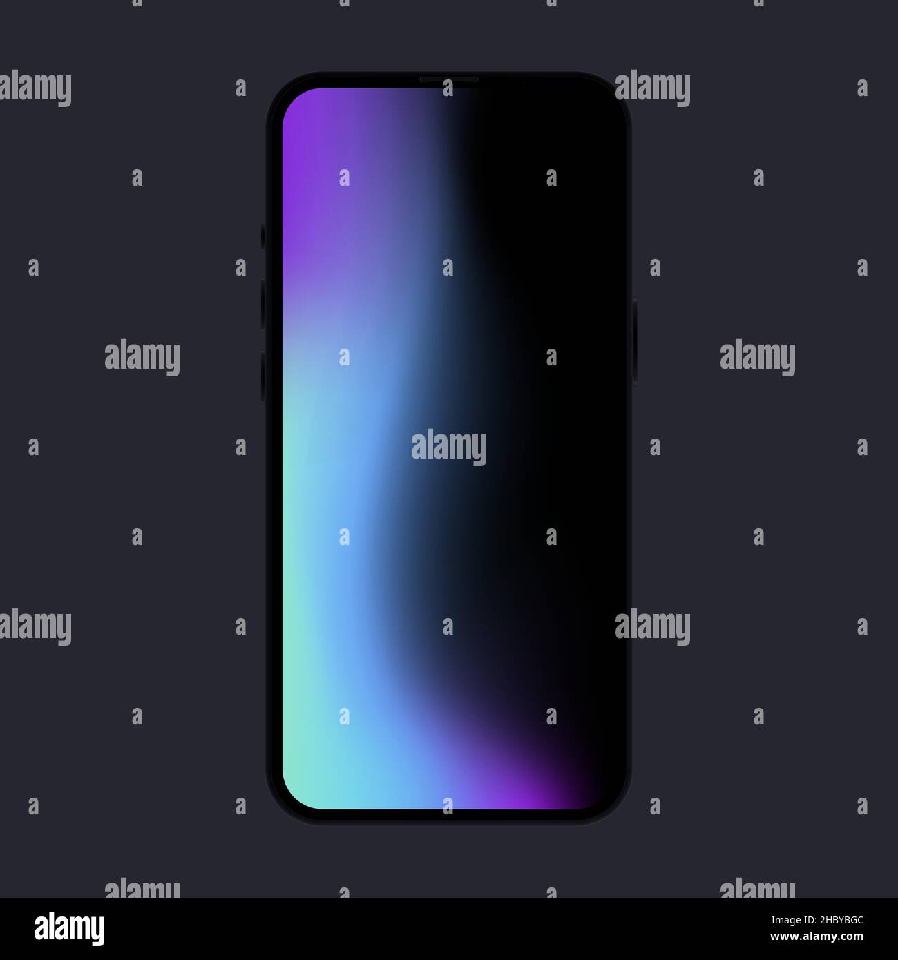 Blue Gradient Smartphone Mockup. Front view Model. Vector illustration ...